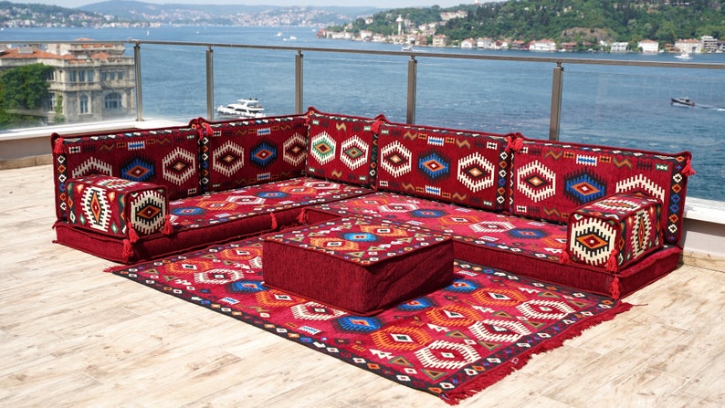 Maroon Floor Sofa L Shaped Sectional Sofas Arabic Majlis - Etsy