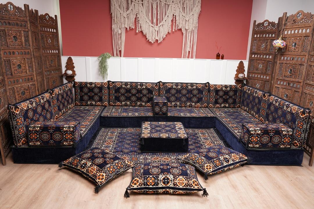 U Shaped Floor Seating Sofa Set, Arabic Jalsa, Majlis Sofa, Livingroom ...