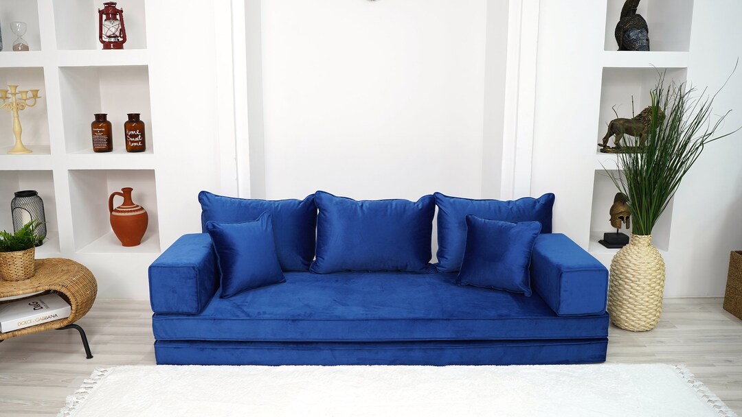 Royal Blue Single Sofa, Seating Cushions, Floor Sofa Bed, Meditation ...