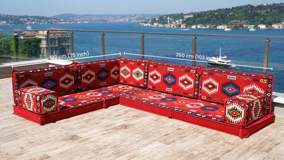 Jumbo Red Arabic Floor Sofa L Shaped Sectional Sofa Arabic Majlis Seating Floor Seating Set Ottoman Floor Couch Bohomian Floor Cushions Etsy