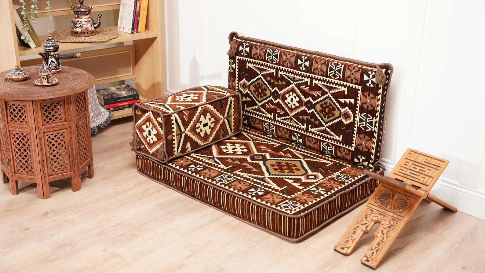 Maroon Floor Sofa, Sectional Sofa, Floor Cushion Daybed, Red Arabic ...