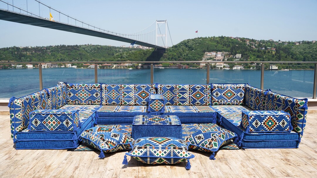 8 Inch Thick Turkish Seating Cushions Set, Arabic Floor Seating ...