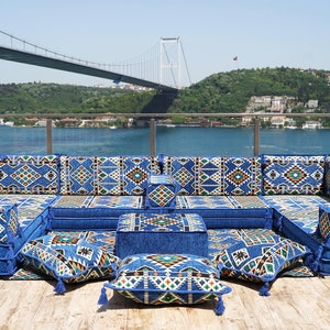 8 Inch Thick Turkish Seating Cushions Set, Arabic Floor Seating ...