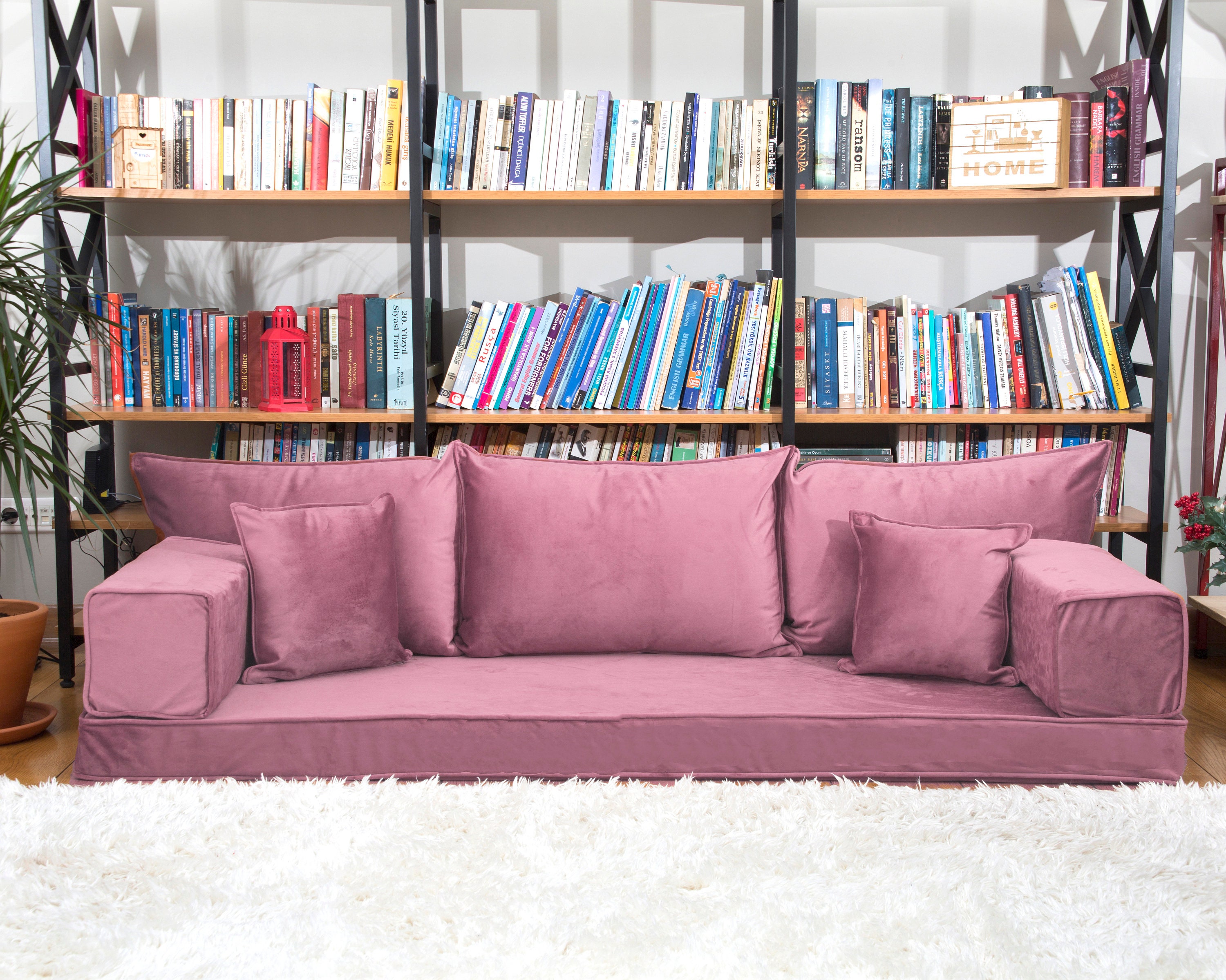 Velvet Rose Floor Seating Sofa Velvet Fabric Floor Couch - Etsy