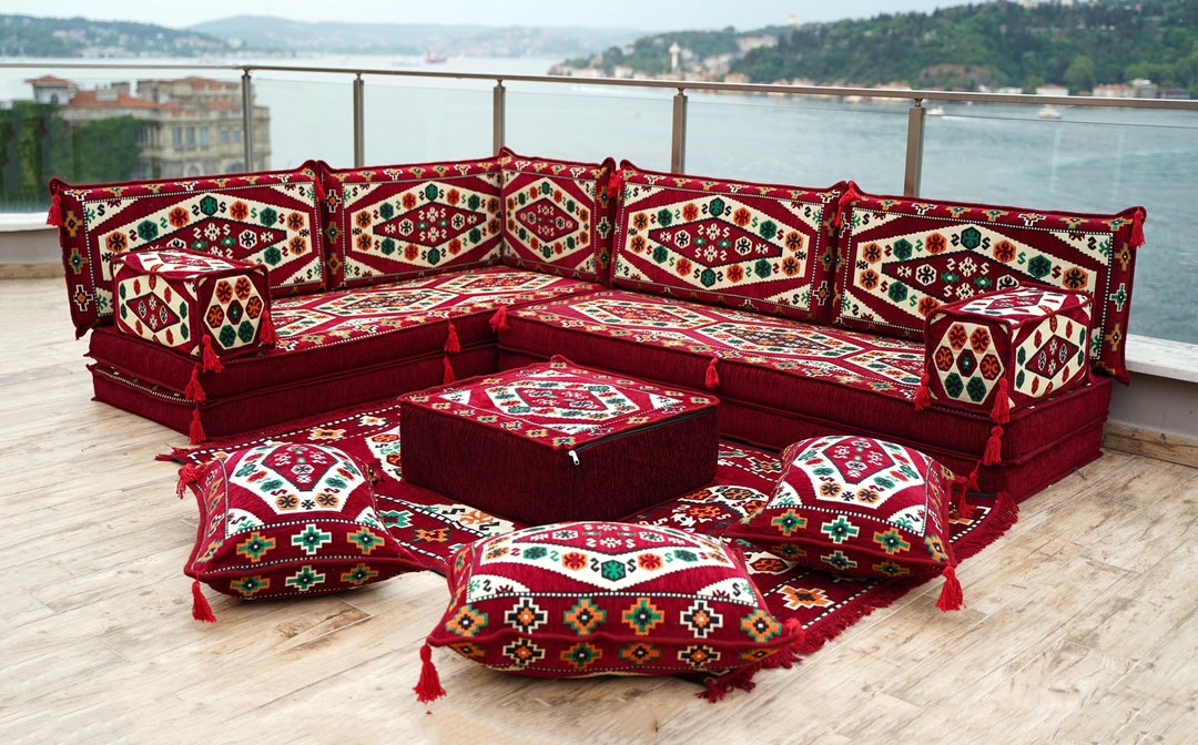 8 Inch Thick Corner Sofa Seating, Bohemian Sectionals, Arabic Majlis ...