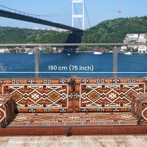 Single Arabic Sofa, Brown Turkish Seating, Pillow Cover, Arabic Floor ...