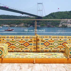 Yellow Arabic Sofa, Turkish Seating, Pillow Cover, Arabic Floor Seating ...