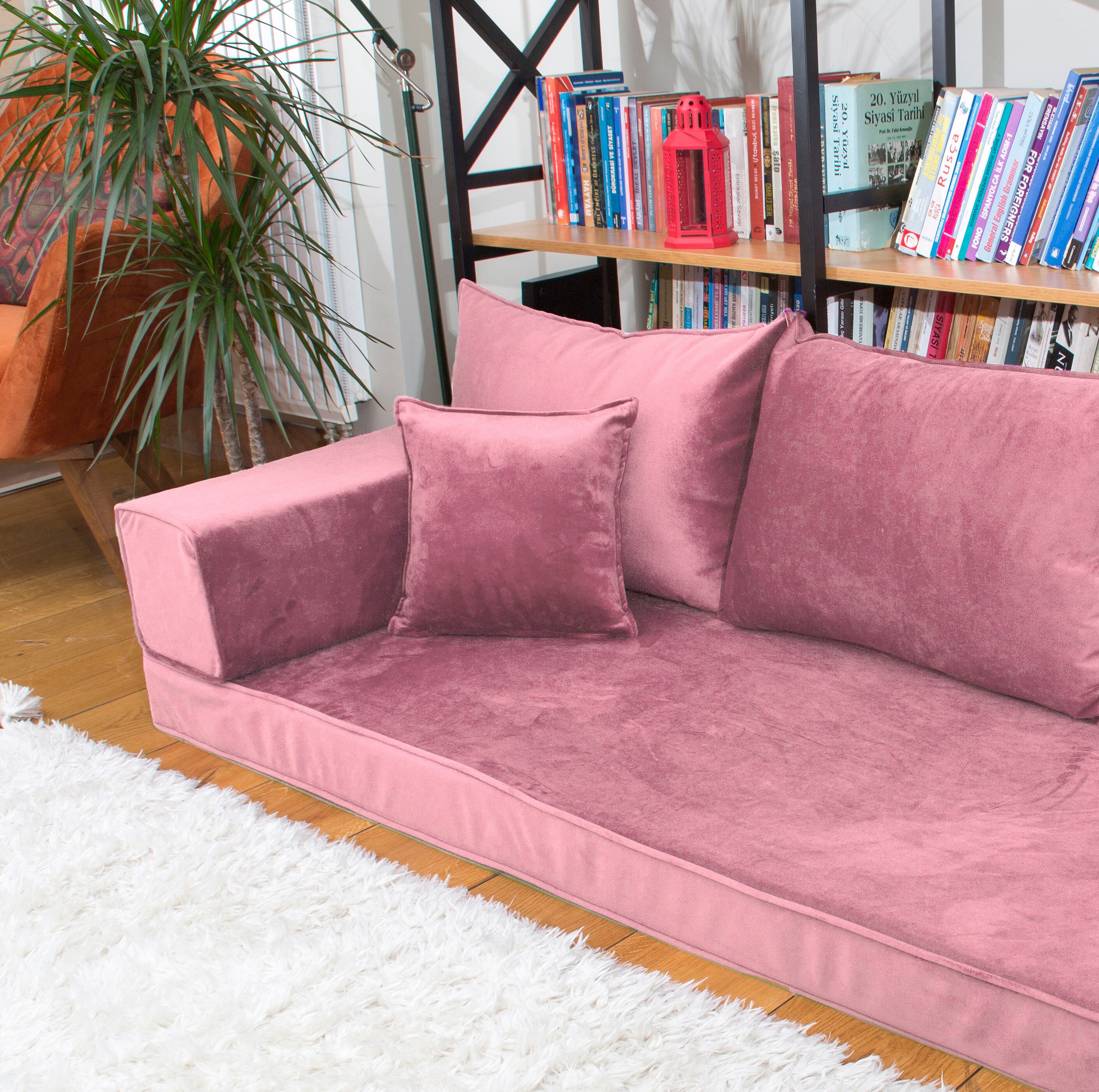 Velvet Rose Floor Seating Sofa Velvet Fabric Floor Couch - Etsy