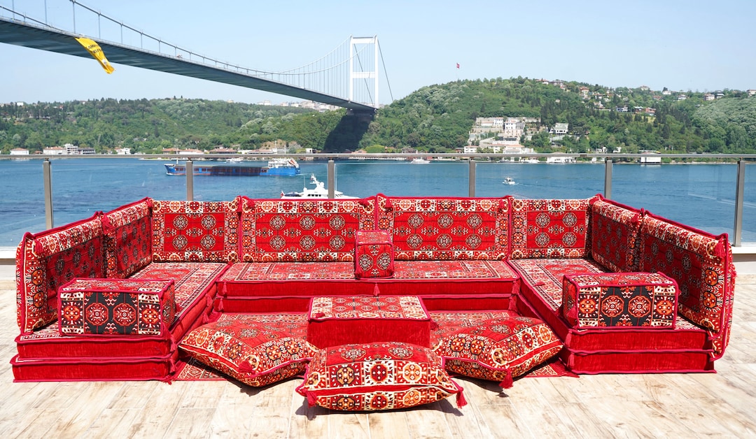 8 Inch Thick Turkish Floor Seating, Arabic Majlis, Oriental Sofa ...