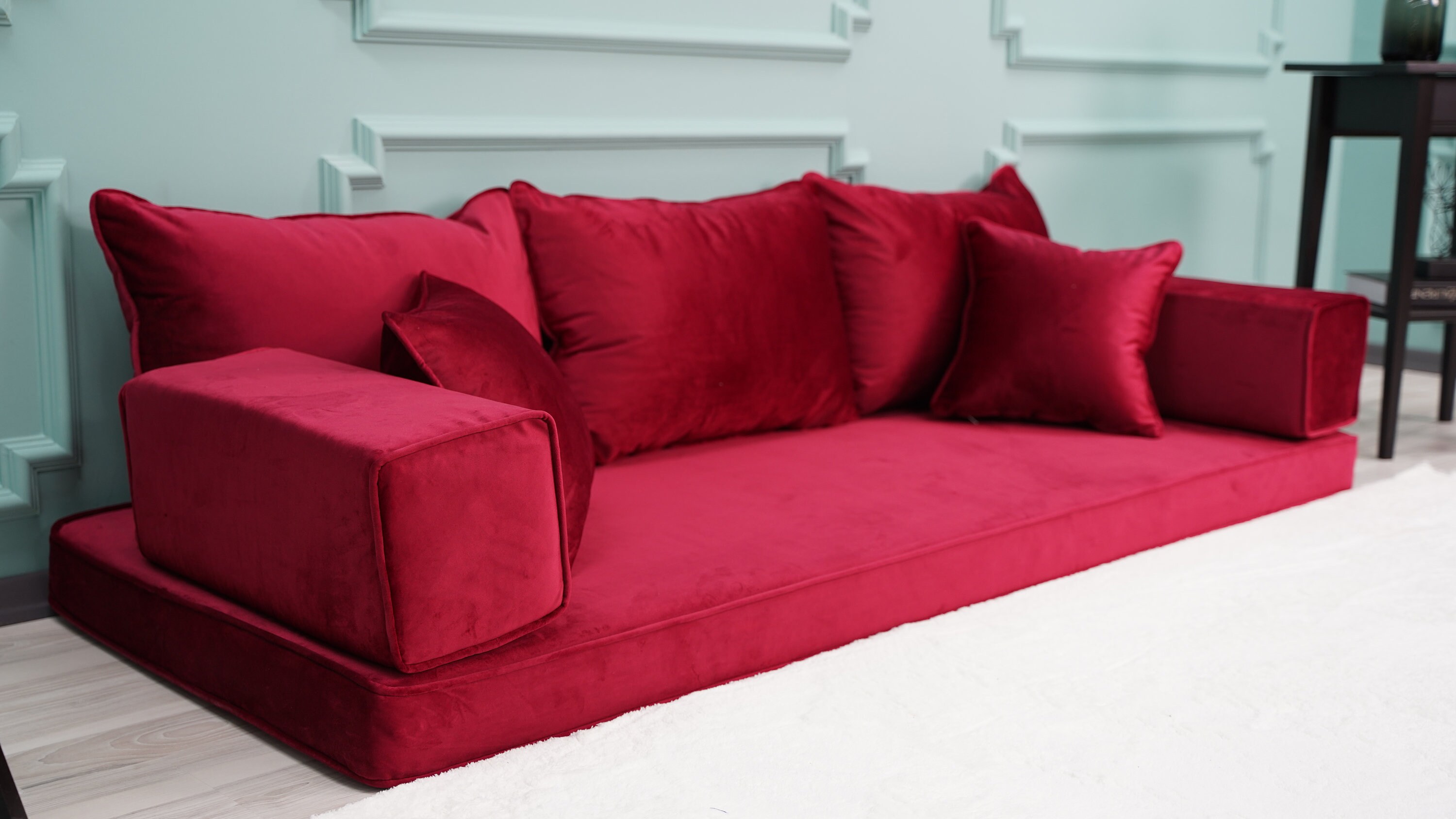 Maroon Color Velvet Floor Seating Velvet Sofa Velvet Floor - Etsy
