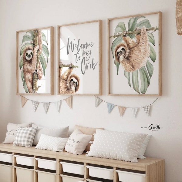 Sloth Nursery Art - Etsy
