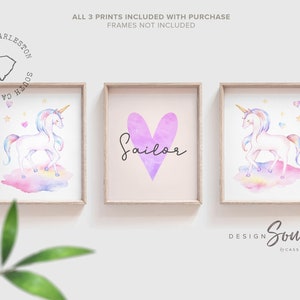 Unicorn Nursery Art, Rainbow Unicorn Theme Girl's Room, Unicorn Wall ...