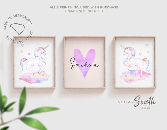 Unicorn Nursery Art Rainbow Unicorn Theme Girl's Room - Etsy