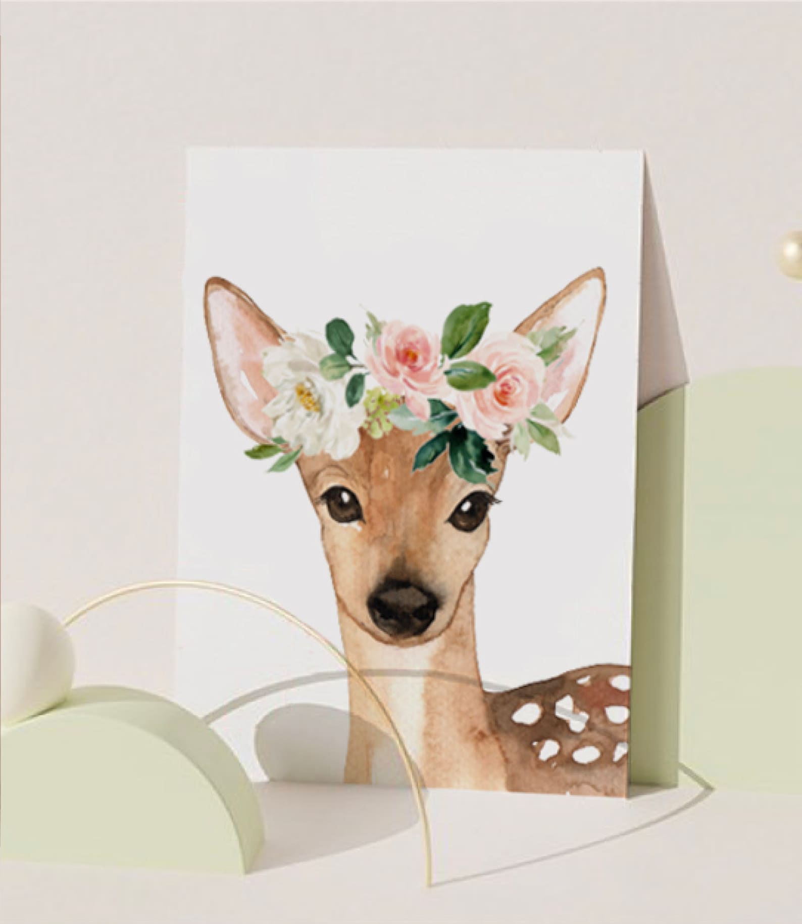 Blush Pink Fawn Nursery Art Prints: Baby Girl Woodland Decor - Etsy