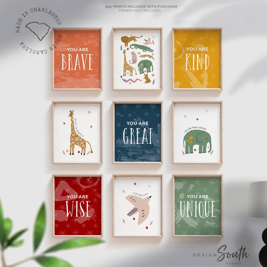 Boho Safari Animal Prints: Kids Room Decor, Affirmations Art - Etsy