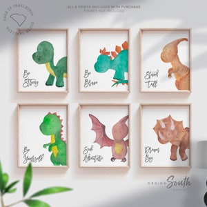 Boys Dinosaur Bedroom Wall Art, Dinosaur Decor for Boys, Boys Dinosaur ...