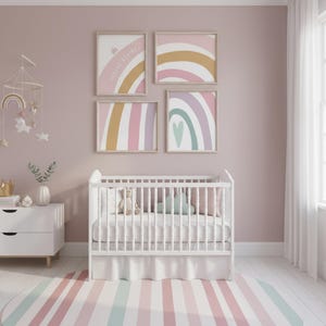 Pastel Rainbow Nursery Prints: Personalized Baby Girl Wall Art - Etsy