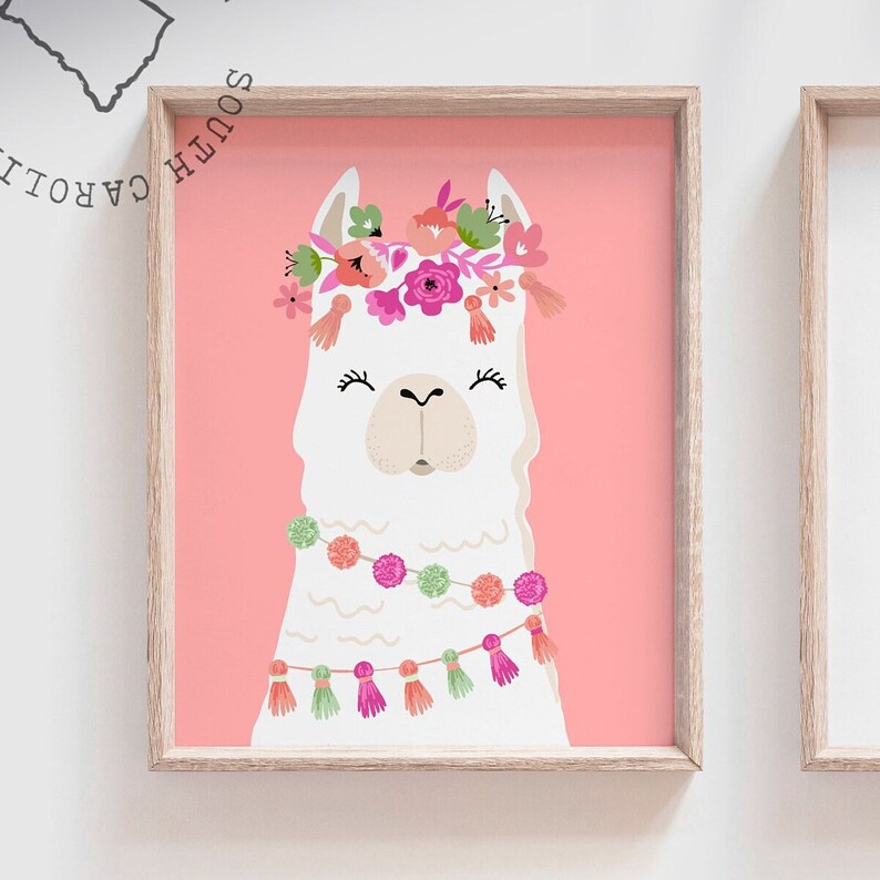 Llama Nursery Decor Llama Nursery Art Llama Theme Llama - Etsy
