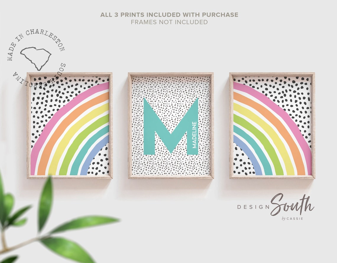 Pastel Rainbow Art Personalized Name With Rainbow Little - Etsy