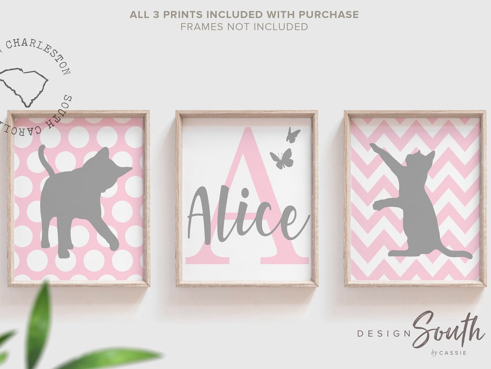 Pink Kitten Art Cute Kitty Cat Girls Kitty Cat Decor Baby - Etsy