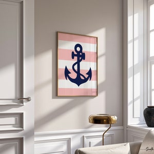 Nautical Girl Bedroom Decor, Pink Navy Blue Anchor Splashing Whale ...