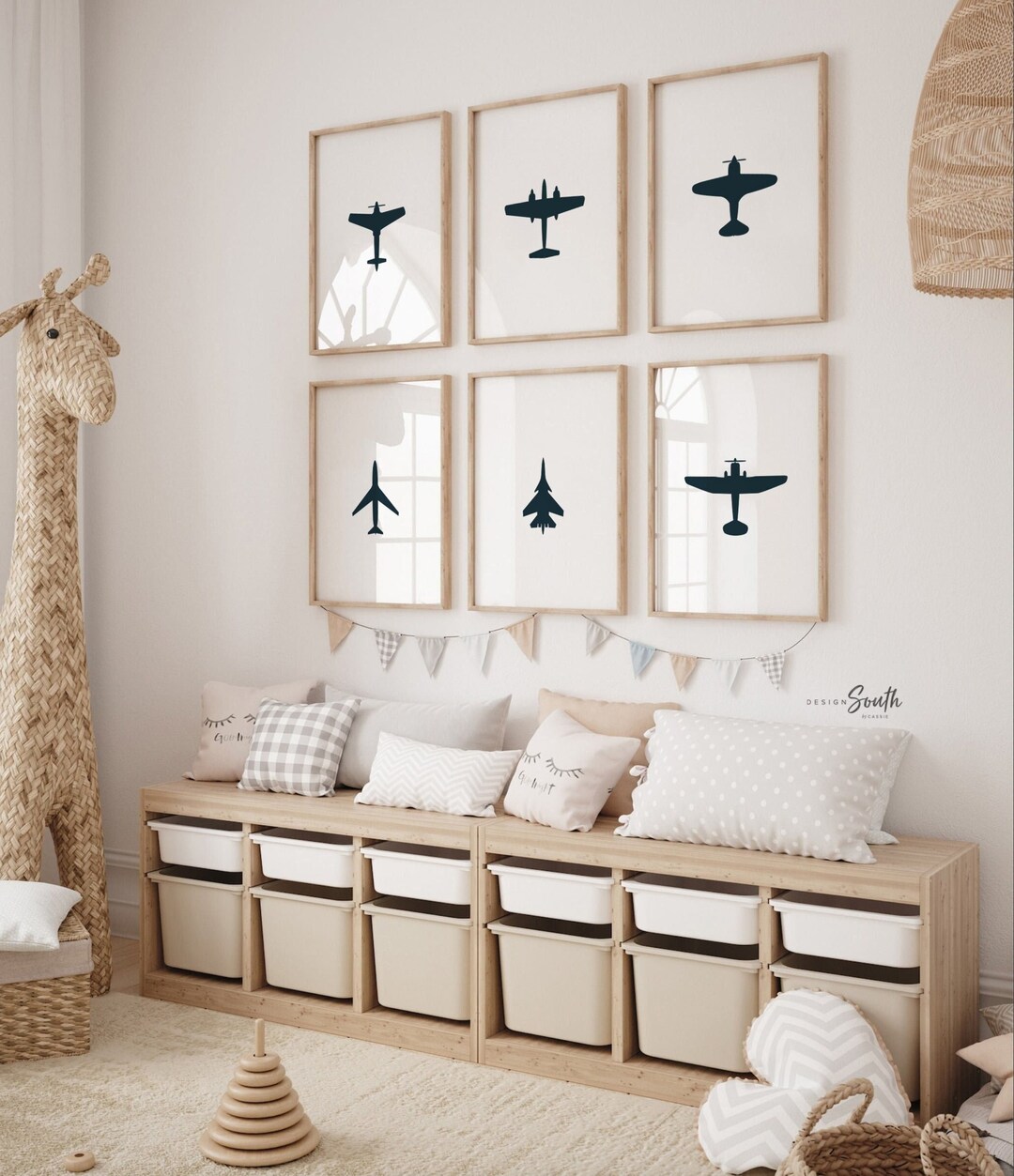 Airplane Nursery Wall Art, Boy Plane Bedroom Prints, Plane Room Decor ...