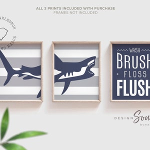 Shark Bathroom Decor, Boys Shark Bathroom, Boys Bathroom Wall Art Idea ...