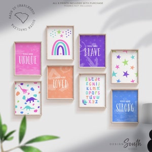 Kids Positive Affirmation Wall Art Poster Printables, Pink and Purple ...