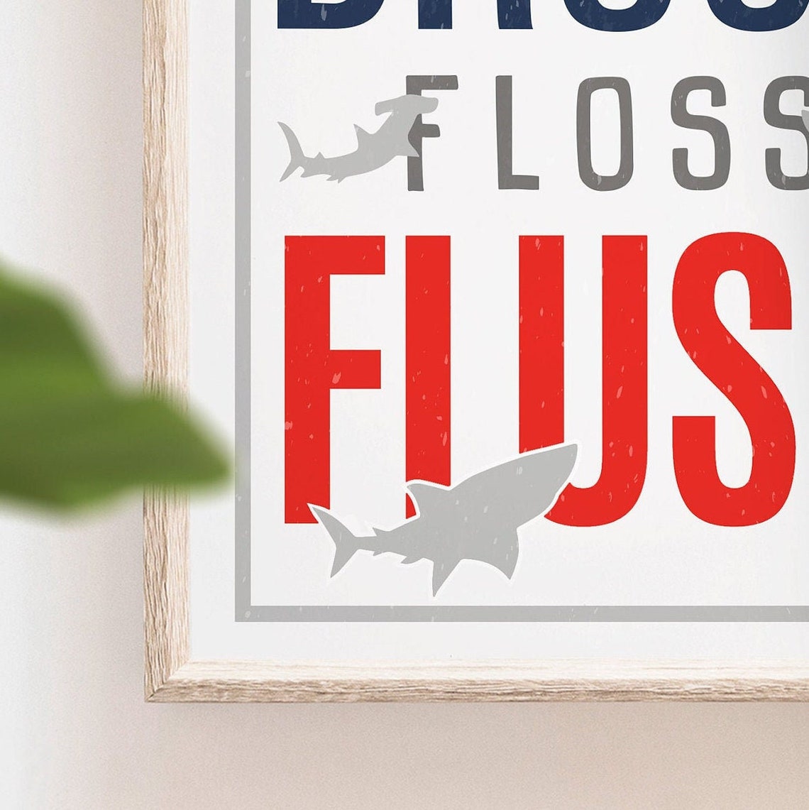 Shark Bathroom Decor, Boys Bathroom Decor, Sharks Wash Brush Floss ...