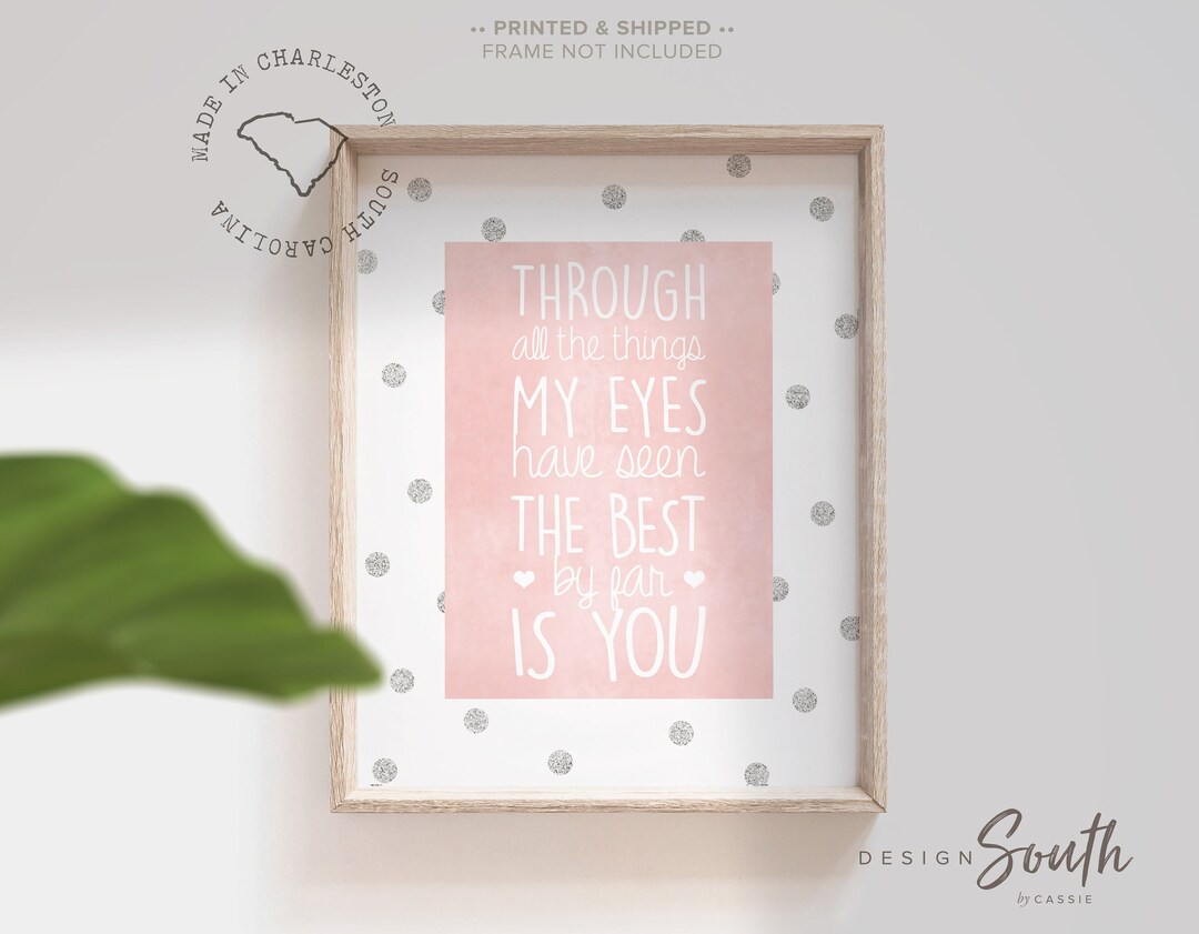 Pink Watercolor Quote Print: Girls Nursery Decor - Etsy