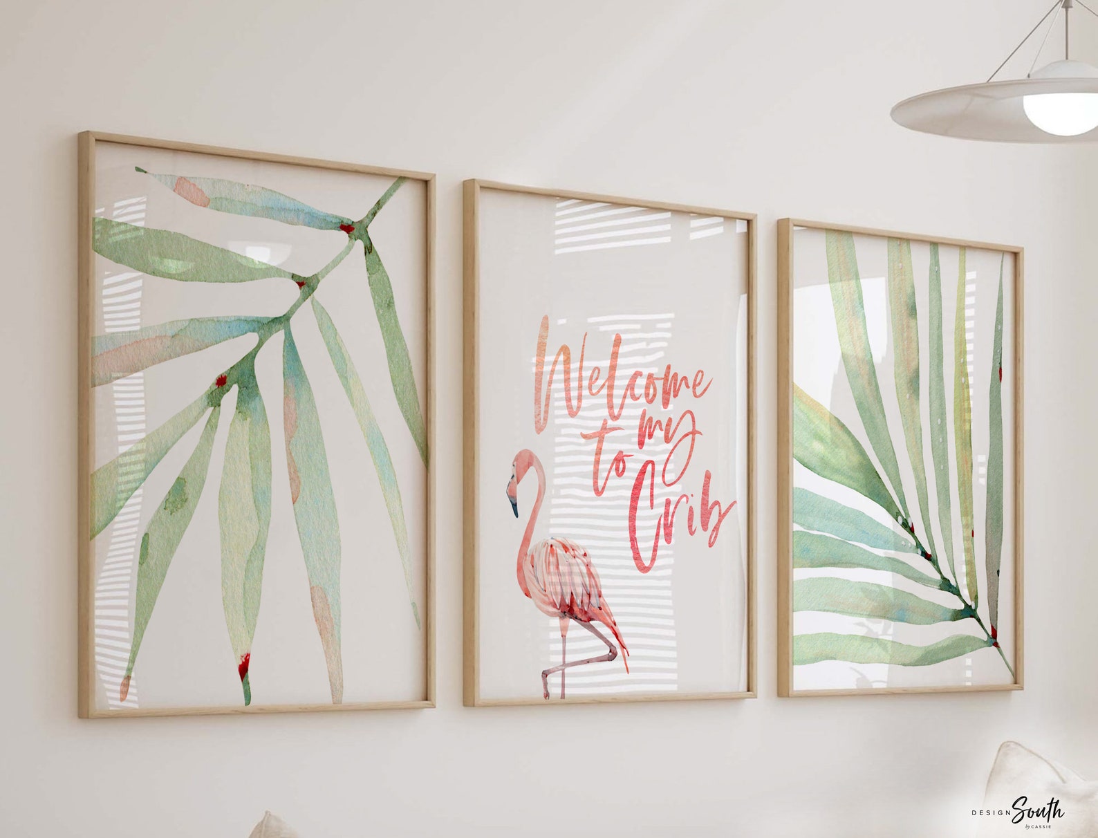 Flamingo Nursery Decor: Tropical Watercolor Art Prints Set - Etsy