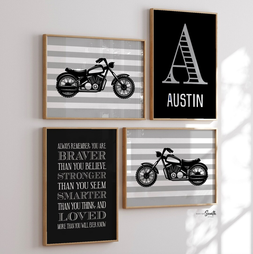 Motorcycle Boy Room Decor, Gift for Boy Motorcycle, Big Boy Bedroom ...