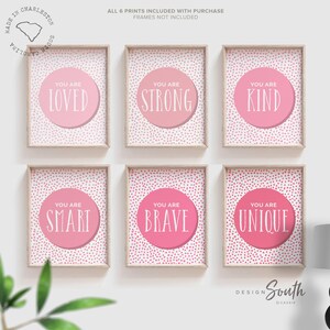 Pink Affirmation Prints: Inspirational Girl Room Wall Art - Etsy