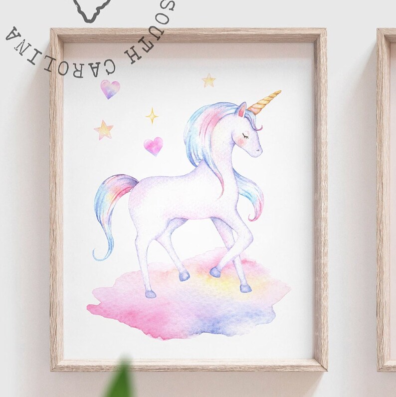 Unicorn Nursery Art Rainbow Unicorn Theme Girl's Room - Etsy