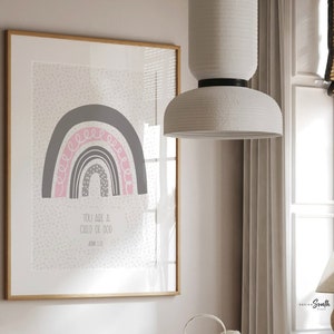 Girls Religious Nursery, Pink Gray Nursery Christian, Moon and Stars ...