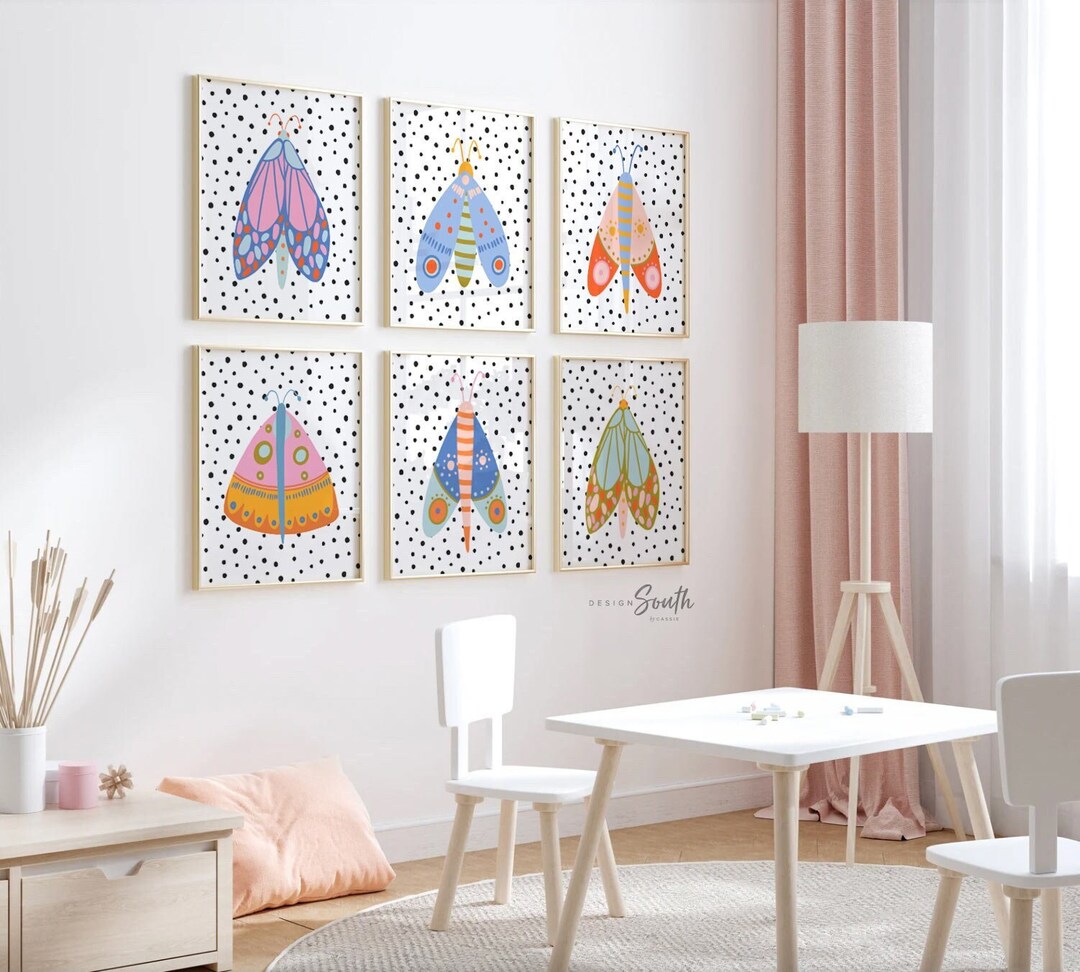Butterfly Art Print Set, Butterfly Nursery Artwork, Nursery Print Home ...
