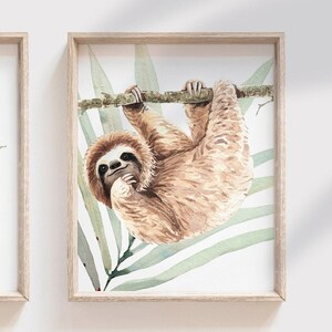 Sloth Wall Art Set, Sloth Themed Baby Nursery, Sloth Nursery Ideas ...