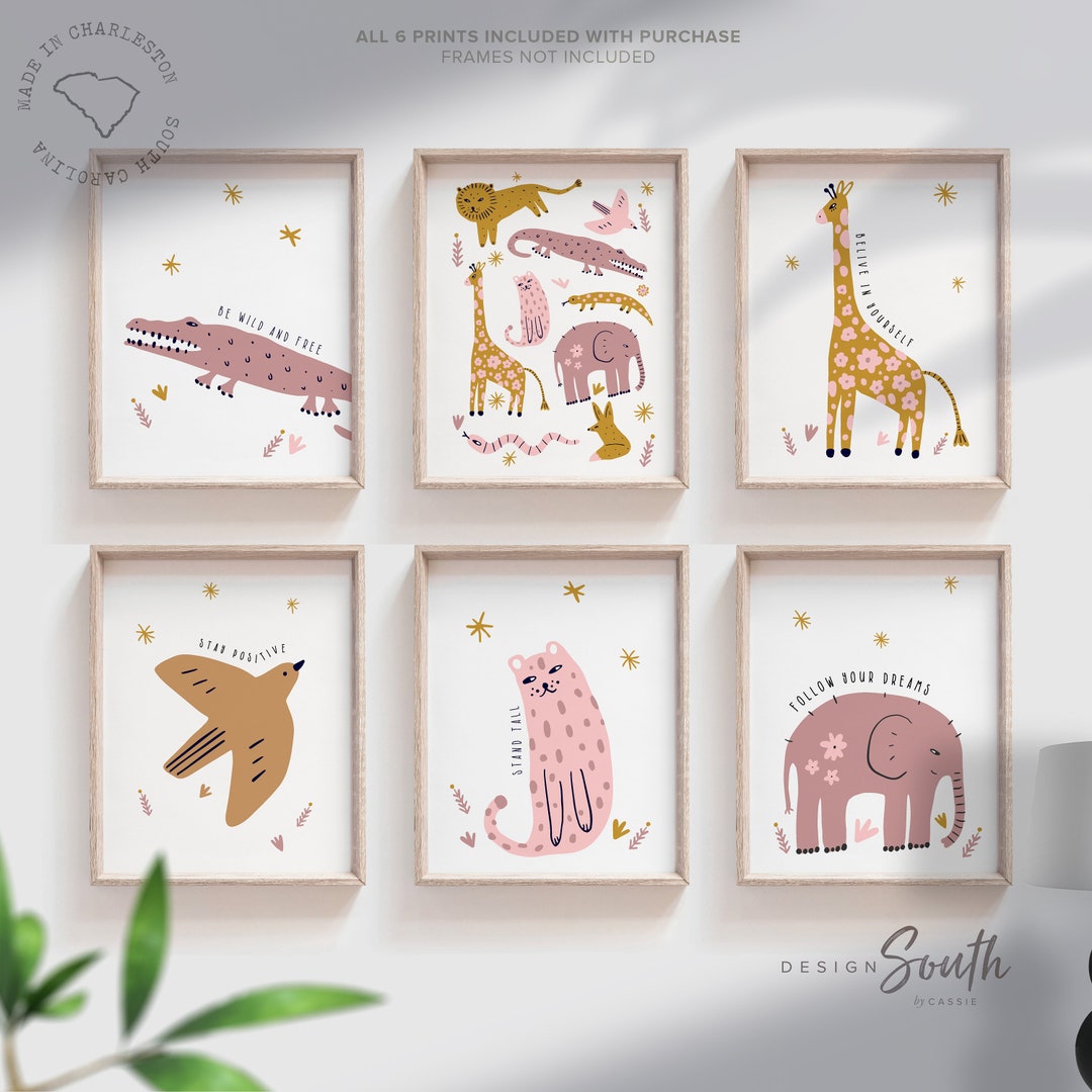 Animal Poster Print Art Set for Kids Playroom Animal Wall Art - Etsy