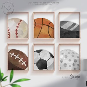 Watercolor Sports Balls Print Set: Boys Bedroom Decor - Etsy
