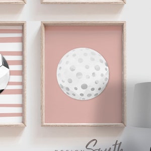 Pink Sports Art Little Girl Room Sports Themed Girly Sports - Etsy