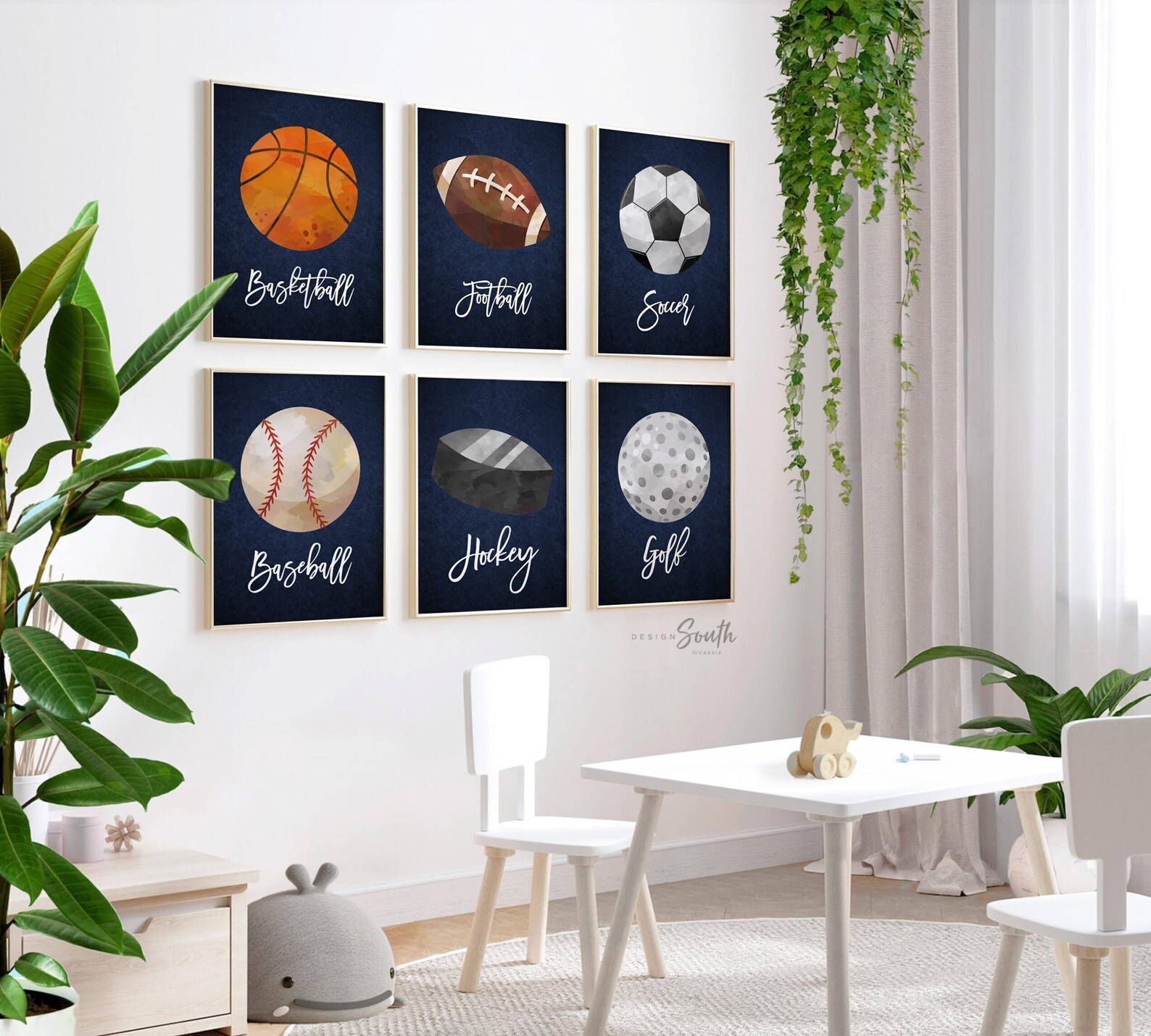 Sports Theme Watercolor Prints: Boys Room Decor (unframed) - Etsy