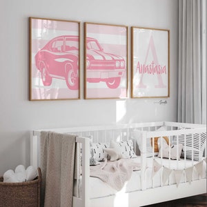 Pink Muscle Car Classic Chevrolet Chevelle Ss, Pink Car Nursery Art ...