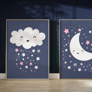 Girls Religious Nursery, Pink Navy Nursery Christian, Moon and Stars ...