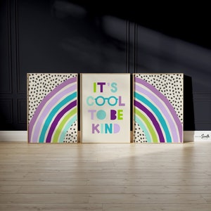 It's Cool to Be Kind, Kids Wall Art Quote Saying Cool to Be Kind ...