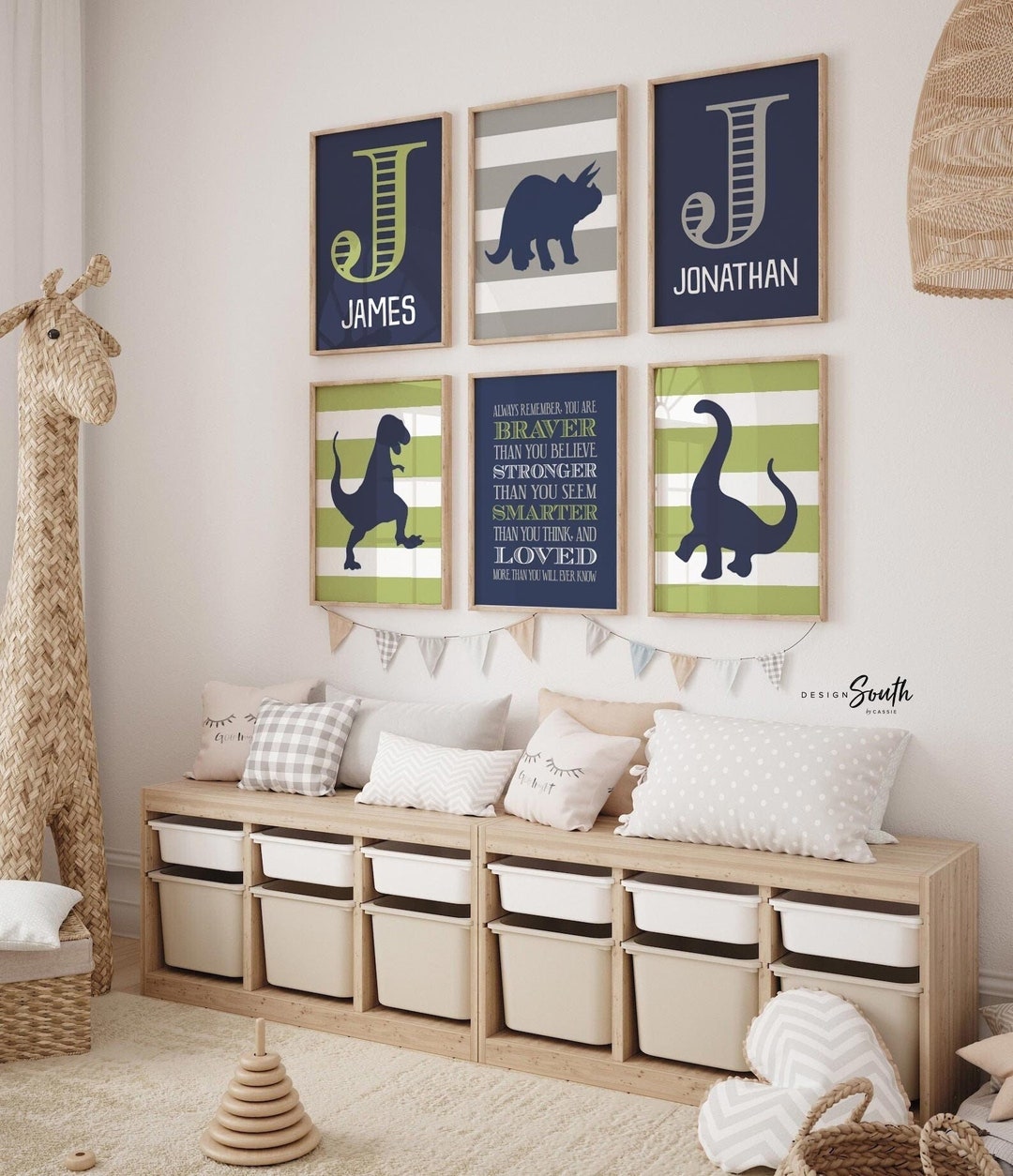 Dinosaur Themed Bedroom Two Boys, Dinosaur Nursery Boys, Green Navy ...