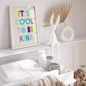 It's Cool to Be Kind, Kids Wall Art Quote Saying Cool to Be Kind ...