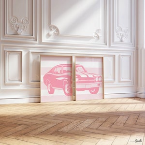 Pink Muscle Car Classic Chevrolet Chevelle Ss, Pink Car Nursery Art ...