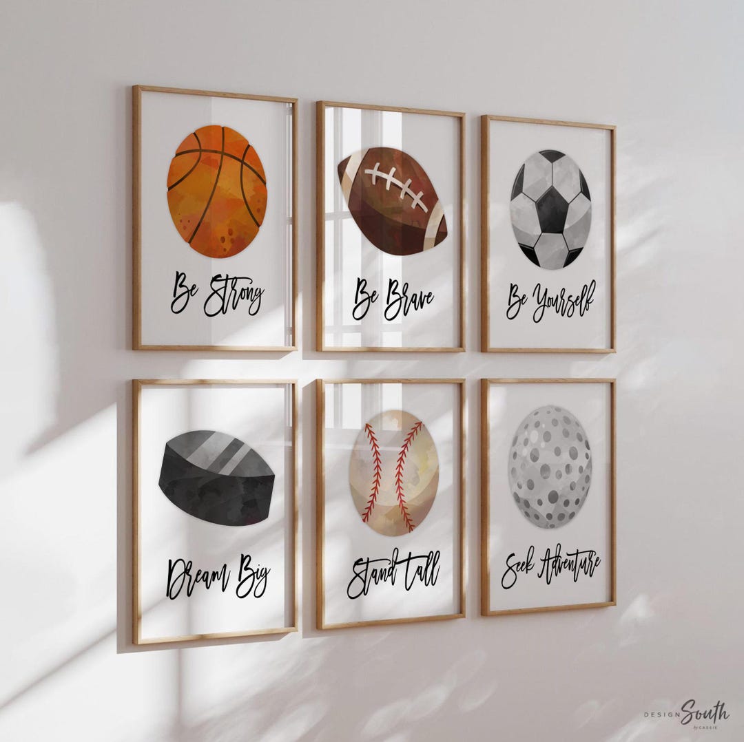 Sports Nursery Wall Art: Watercolor Prints for Boys Room - Etsy