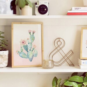 Baby Girl Boho Cactus Nursery, Walls Pink Floral Cactus Prints, Set of ...