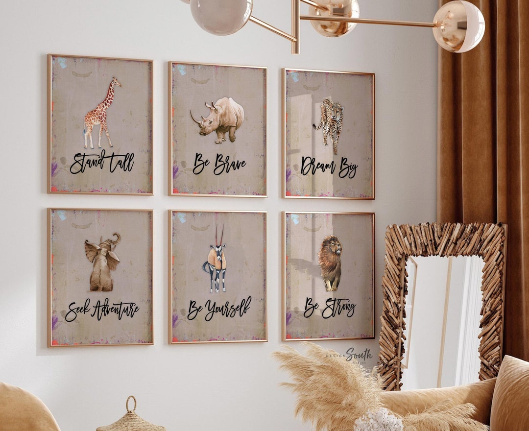 Zoo Animal Playroom Decor, Jungle Theme Safari Kid Room, Gender Neutral ...